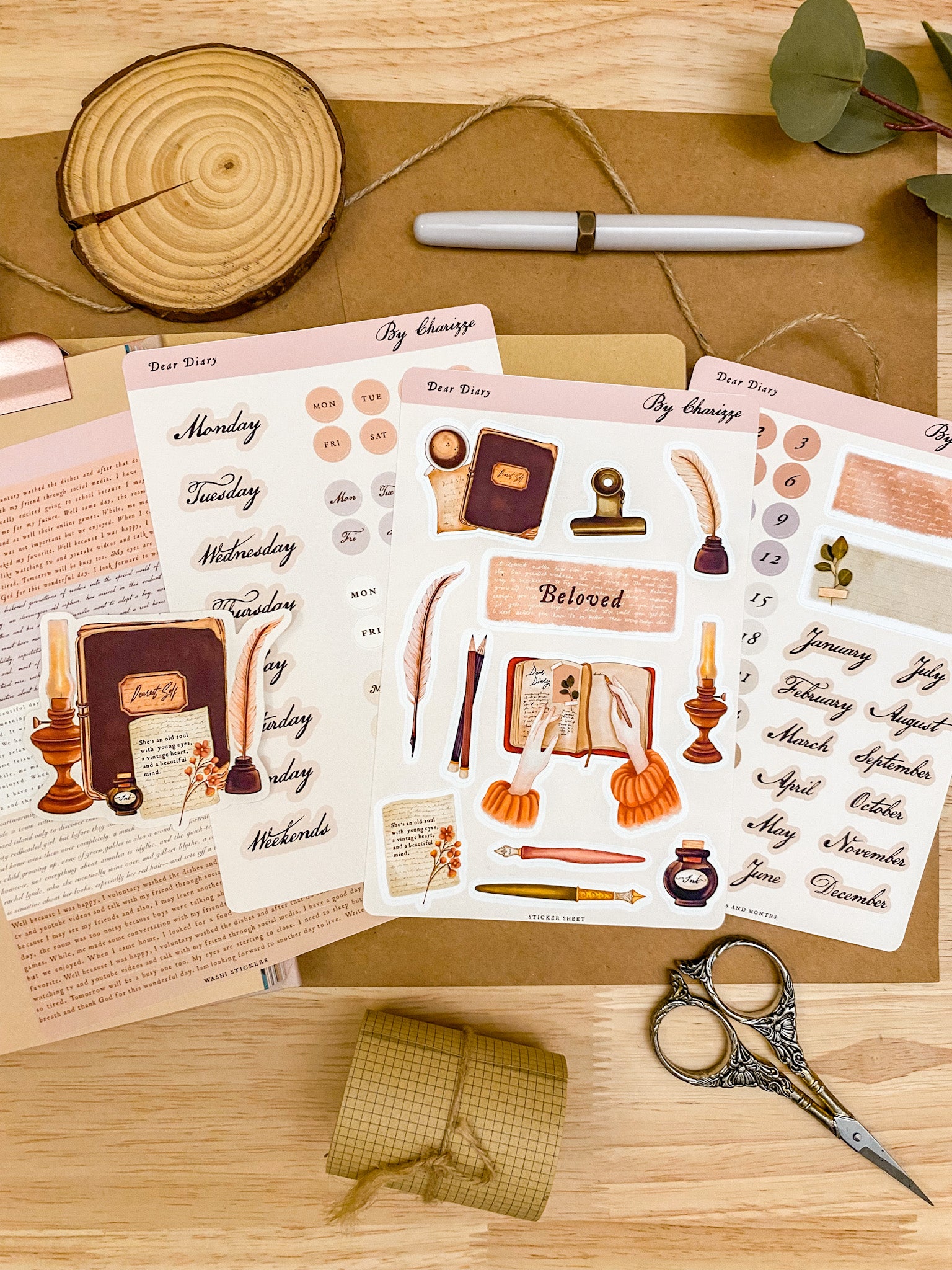 Dear Diary : Vintage Journaling Stickers for Planners, Bullet Journals ...