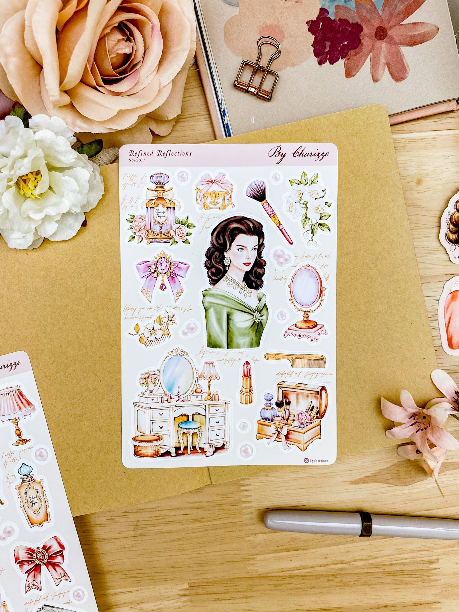 Refined Reflections - Vintage Journaling Stickers, Scrapbooking Paper ...