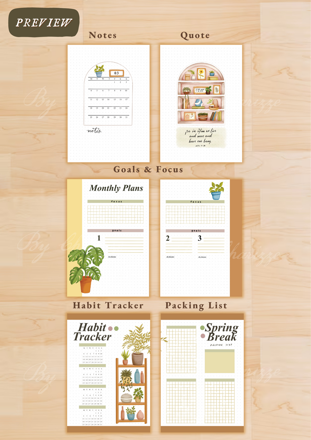 Home Decor • Printable / Downloadable Bullet Journal Setup – By Charizze