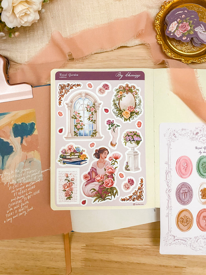 Royal Garden - Journal Stickers 02 Princess Themed Journaling Planner ...